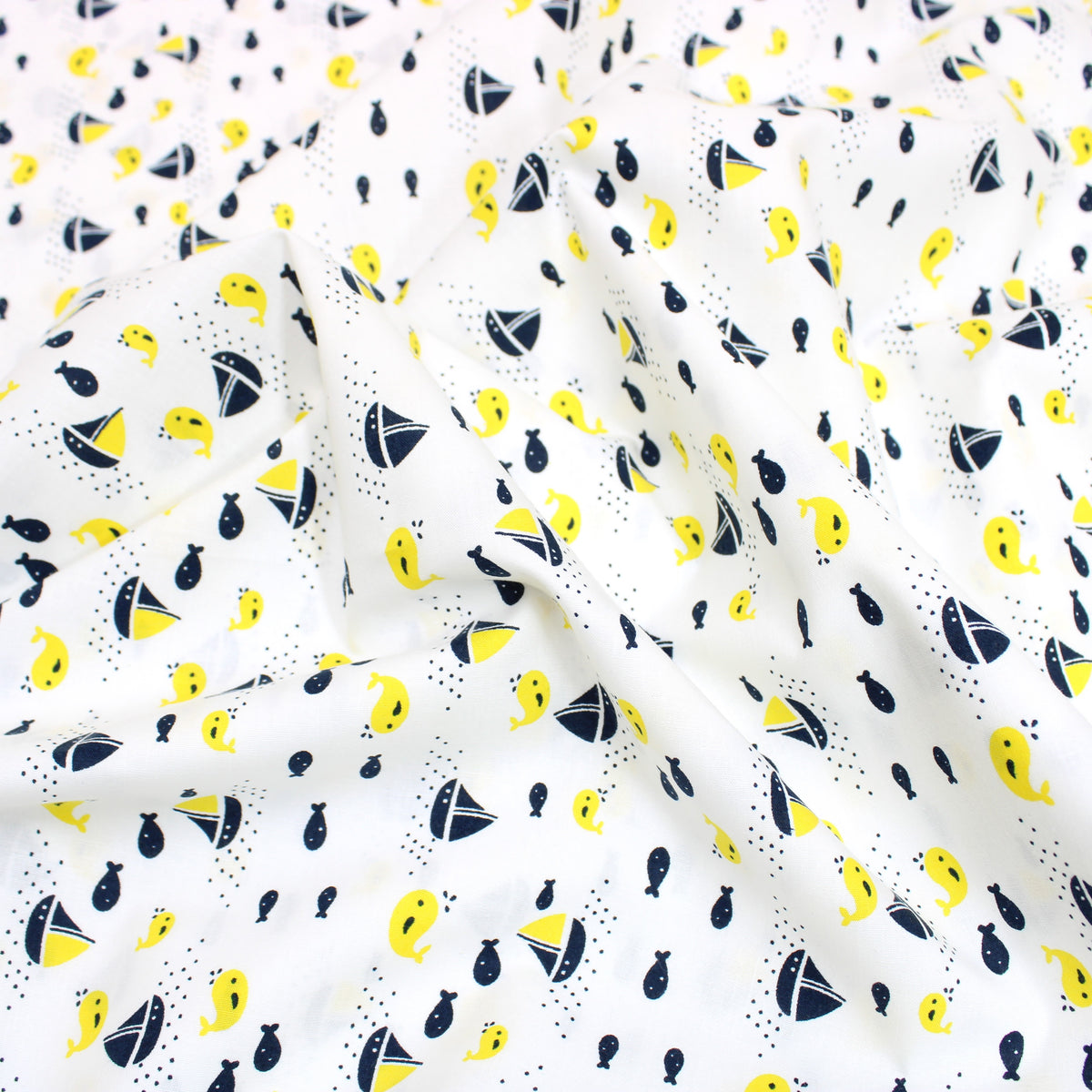 Sold Per Metre, Printed Cotton Poplin, 'Nautical' - 45" Wide – Cut Price Fabrics