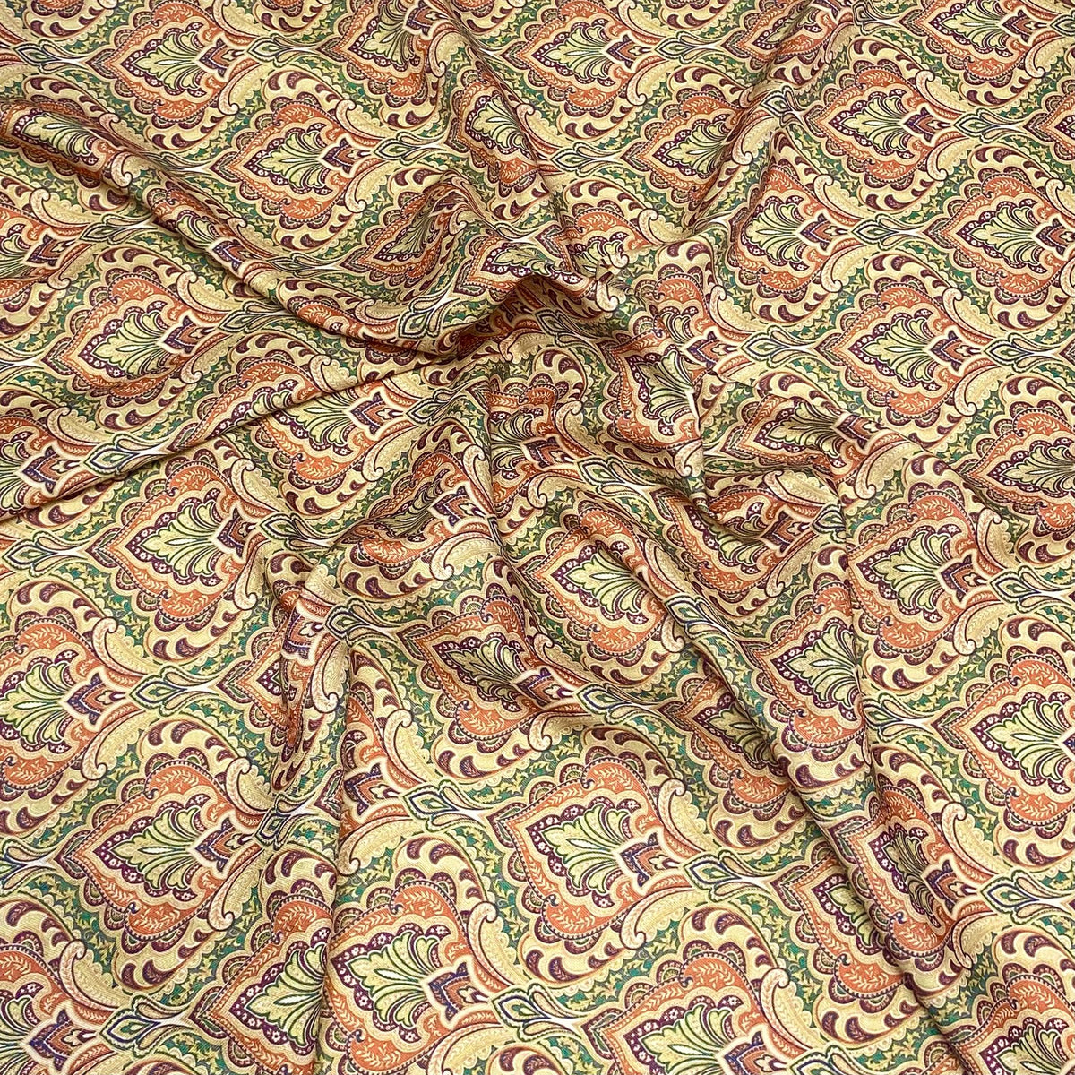 3 Metres Printed Cashmere Effect Crepe Fabric- 45" Wide (Tawny) – Cut Price Fabrics