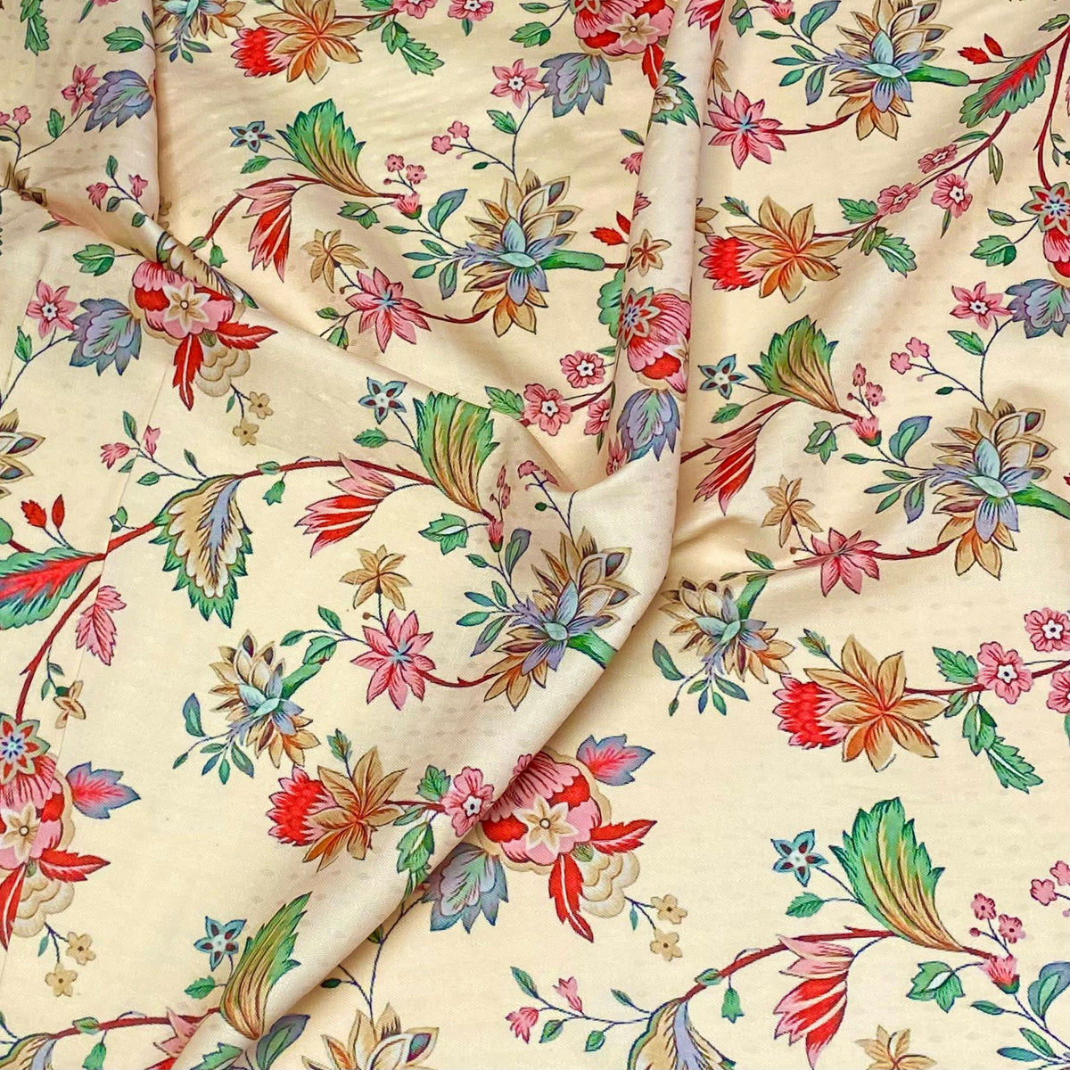 3 Metres Printed Cashmere Effect Crepe Fabric- 45" Wide (Ocher) – Cut Price Fabrics