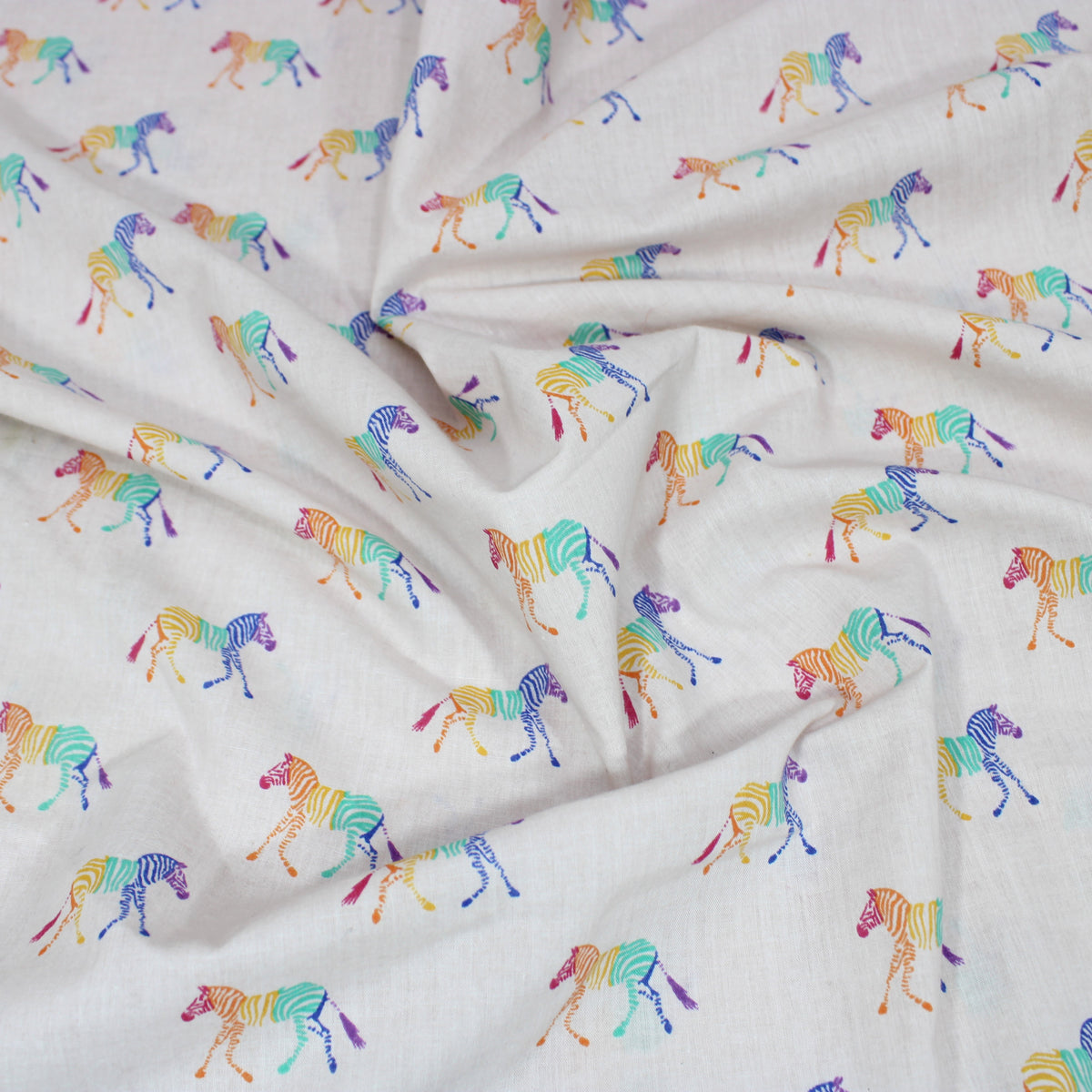 3 Metre, Printed Poly Cotton,- 45" Wide- Multi Colour Zebra – Cut Price ...