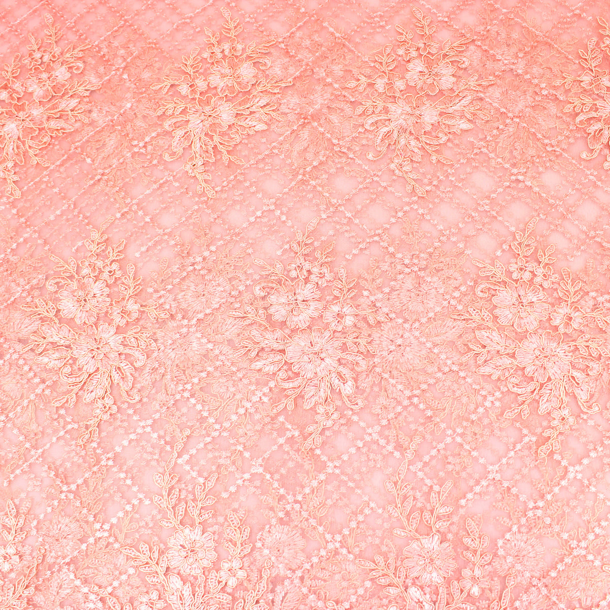 3 Metre Luxury Embroidered Lace - 55" Wide - Peach – Cut Price Fabrics