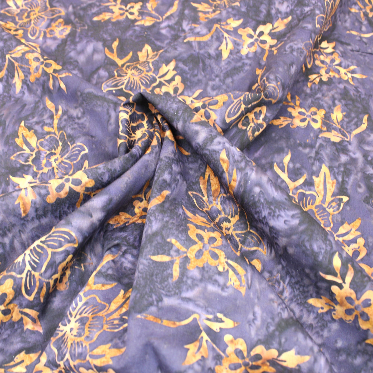 Premium Quality 100% Cotton Bali Batik - Buttercup - 45" Wide Deep Pur ...